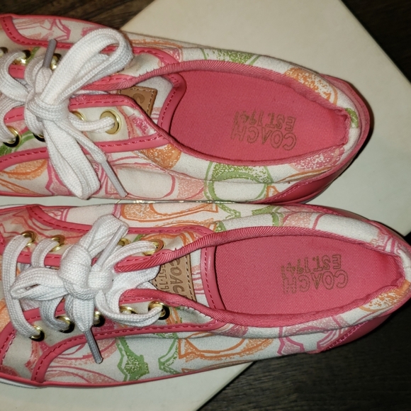 Coach | Shoes | Coach Poppy Barrett Dream Multi Sig C Sneakers 7 | Poshmark